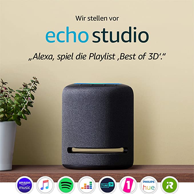 Echo Studio mit Smarter High Fidelity-Lautsprecher mit 3D-Audio und Alexa für 129,99 € inkl ...